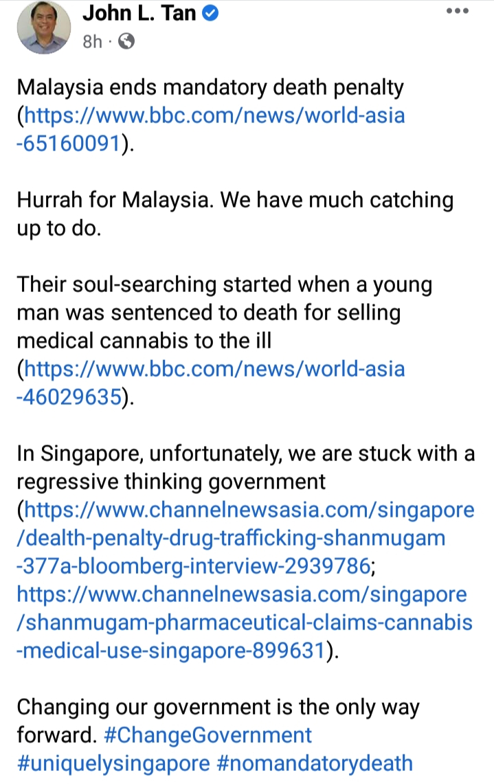 Activists: Singapore should be ashamed. Even Malaysia is removing mandatory death penalty ...